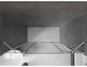 Mexen Velar Duo, posuvné sprchové dveře do otvoru 170 cm, 8mm šedé sklo, broušená ocel, 871-170-000-42-97