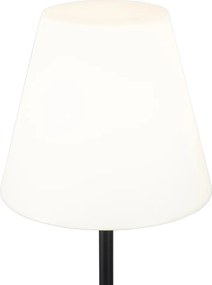 Chytrá stojací lampa černá s bílým stínidlem 35 cm IP65 vč. WiFi A60 - Virginia