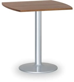 Konferenční stolek FILIP II, 660x660 mm, šedá podnož, deska ořech