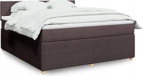 Box Spring Postel S Matrací Textil Tmavě Hnědá Hladký design 180 x 200 cm