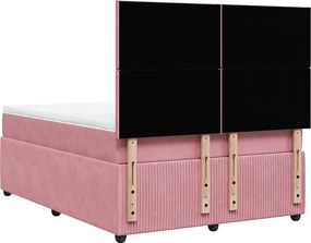Box spring postel s matrací růžová 140x200 cm samet 3292357