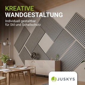 Juskys Akustické stěnové panely s dekorem dřeva, 4 kusy Barva: dub tmavě šedý, Velikost sady: 4 ks