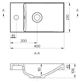 EBS Statica Umývátko 40 cm, pro konzole 612157040103 S_STATICA40