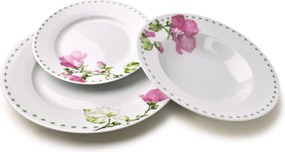 Porcelánová jídelní sada LEA Mallow 18 ks bílá/růžová