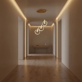 Toolight Toolight, LED závěsné osvětlení 33W, 3000K, 3500lm, LHJ093-3CP, zlatá lesklá, OSW-50066