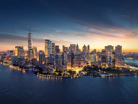 Vícedílný obraz Panorama Města New York Při Východu Slunce Nedostatek Nedostatek Přírodní plátno 200x150