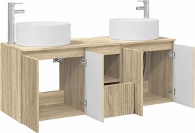 Sada koupelnových skříněk 3 ks Dub sonoma 49,5 x 44,5 x 65,5 cm 3405739