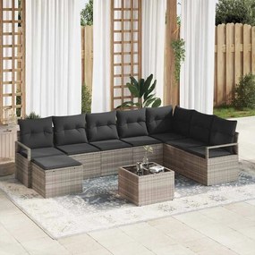 Set pohovek 8 ks Světle šedá polyratan 3346482