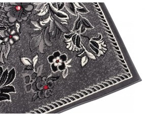 Kusový koberec PP Květiny šedý atyp 80x500cm