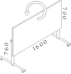 Konferenční výklopný stůl na kolečkách KOMFORT, 160x70x76cm