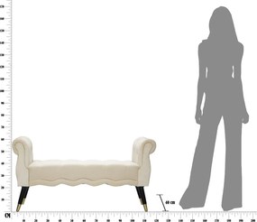 Lavice Paris 120 cm samet béžová/zlatá