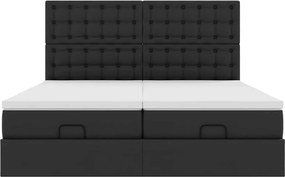 Osmanský rám postele s matracíes černá 160x200cm umělá kůže 3313649