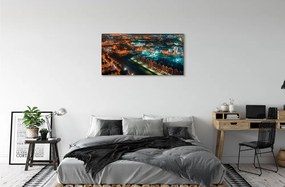 Obrazy na plátně Gdańsk River noční panorama 125x50 cm