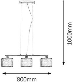 Rabalux 2630 - Závěsné svítidlo ANASTASIA 3xE27/60W