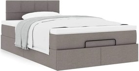 Osmanský rám postele s matrací taupe 120x200cm textil 3311453