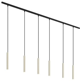 Moderní kolejnicový systém se 6 závěsnými světly béžové s černou 1-fázový - Slimline Keno