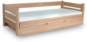 Dřevěná postel Mario Zvolte rozměr postele: 90x200 cm, Barva dřeva: Olše