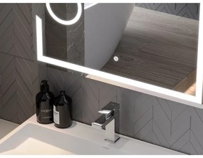 Mexen Onyx podsvícené koupelnové zrcadlo s kosmetickým zrcátkem 80 x 60 cm, LED 6000K, ventilátor - 9813-080-060-611-00