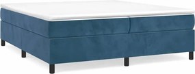 Box spring postel s matrací tmavě modrá 200x200 cm samet 3144703