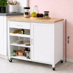 Servírovací stolek na kolečkách z kaučukového dřeva 48x105 cm Frankfurt – Premier Housewares