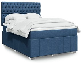 Box spring postel s matrací modrá 140x200 cm textil 3291704