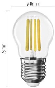 Emos lighting LED žárovka Filament Mini Globe / E27 / 5,9 W (60 W) / 806 lm / teplá bílá 1525743211