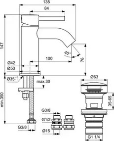 Ideal Standard CeraLine - Umyvadlová baterie s výpustí Push-Open | chr