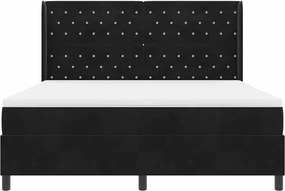 Postel s boxspringem s matrací s čelo Černá 180 x 200 cm samet 3341968