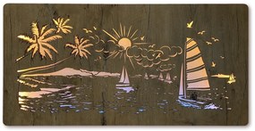 Li-Go "Moře" světelný obraz 230V 120x60cm provedení povrchu: dub světlý