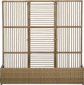 Zvýšený zahradní záhon Outsunny s mřížkou v ratanovém vzhledu, 103 x 103 x 29 cm Písek | Aosom