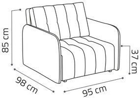 Falco Rozkládací křeslo Vivian Grand I s úložným prostorem, tm.šedá kronos 22