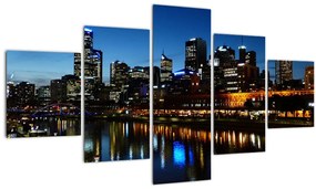 Obraz noci v Melbourne (125x70 cm)
