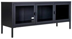 Černý kovový TV stolek 130x55 cm Brisbane – House Nordic