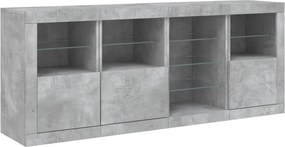Příborník s LED osvětlením betonově šedý 164 x 37 x 67 cm 3209054