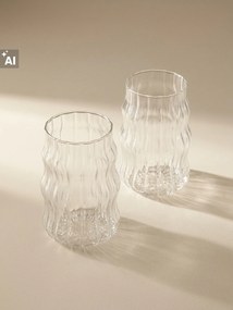 Sinsay - Rýhované sklenice 2 ks - clear