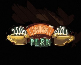 Zuty - central perk neon (přátelé), 40×50 cm, bez rámu a bez vypnutí plátna