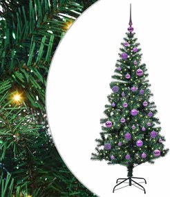 Umělý osvětlený vánoční stromeček Zelená 150 cm PVC a kov 3396755