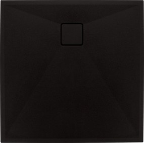 Deante Correo, čtvercová granitová sprchová vanička 90x90x3,5 cm, černá, KQR_N41B