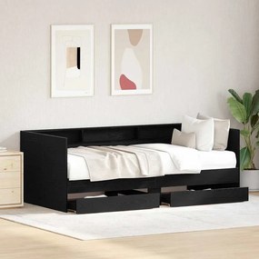 Daybed se zásuvkou Černý dub 75 x 190 cm Kompozitní dřevo 3334007