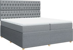 Box spring postel s matrací světle šedá 200 x 200 cm textil 3294470