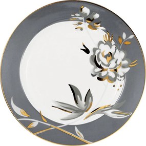 Bílo-šedý dezertní porcelánový talíř ø 20,5 cm Aslaug – Green Gate