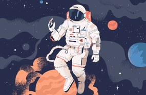 Fototapeta Astronaut Ve Vesmíru A Planetách Omyvatelný vlies 400x280