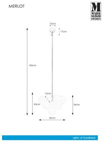 Markslöjd 107911 - Lustr na tyči MERLOT 13xG9/20W/230V pr. 56 cm bílá/černá