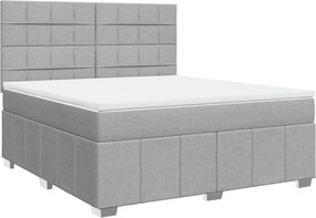 Box spring postel s matrací světle šedá 180 x 200 cm textil 3294047