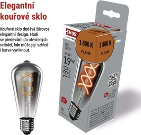 LED žárovka DECO SMOKED ST64 teplá bílá