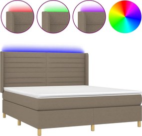 Box spring postel s matrací a LED taupe 160x200 cm textil 3138969