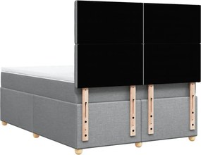 Box spring postel s matrací světle šedá 140 x 190 cm textil 3291289