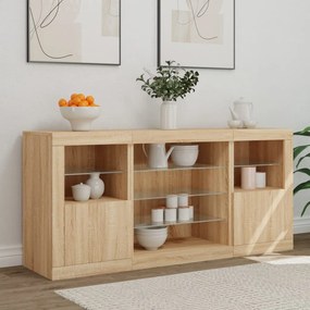Příborník s LED osvětlením dub sonoma 142,5 x 37 x 67 cm 3209088