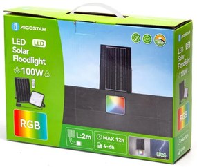 Aigostar - LED RGBW Stmívatelný solární reflektor LED/100W/3,4V IP66 + DO