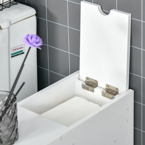 HOMCOM Koupelnová skříňka se 2 šuplíky a horním prostorem s víkem pro umyvadlo a sprchu 17x48x58 cm Bílá